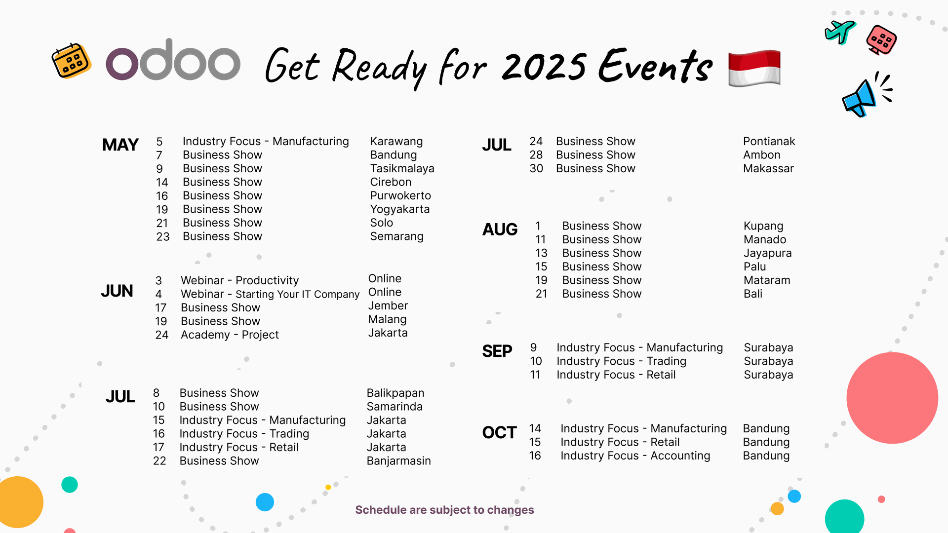 Jadwal Event Odoo Indonesia 2025, Ada Apa Saja?